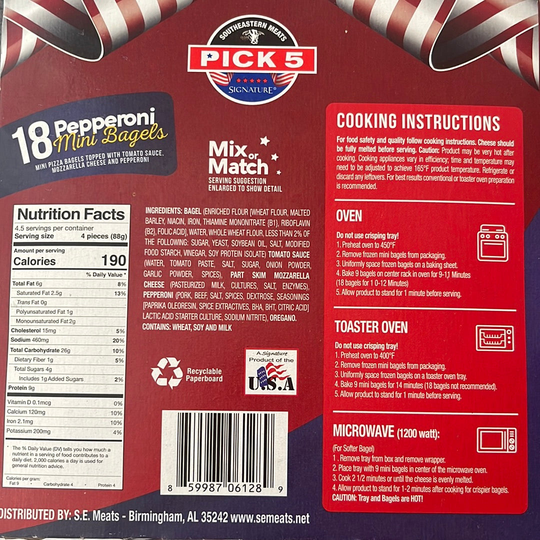 Pick 5 Pepperoni Pizza Bagels – Brewer Livestock