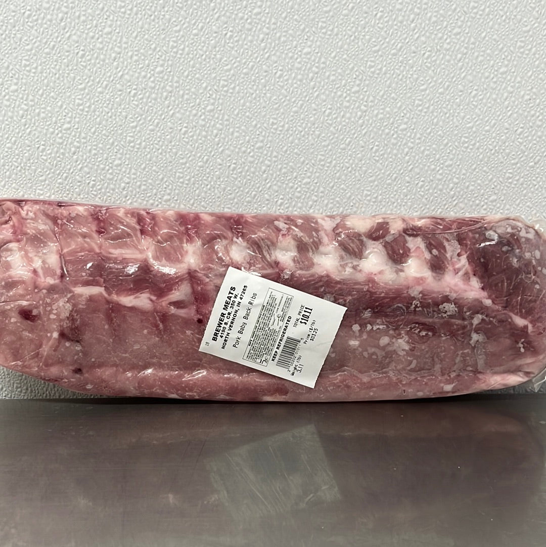 3pc Baby Back Pork Ribs - (All in 1 package frozen) – Brewer Livestock